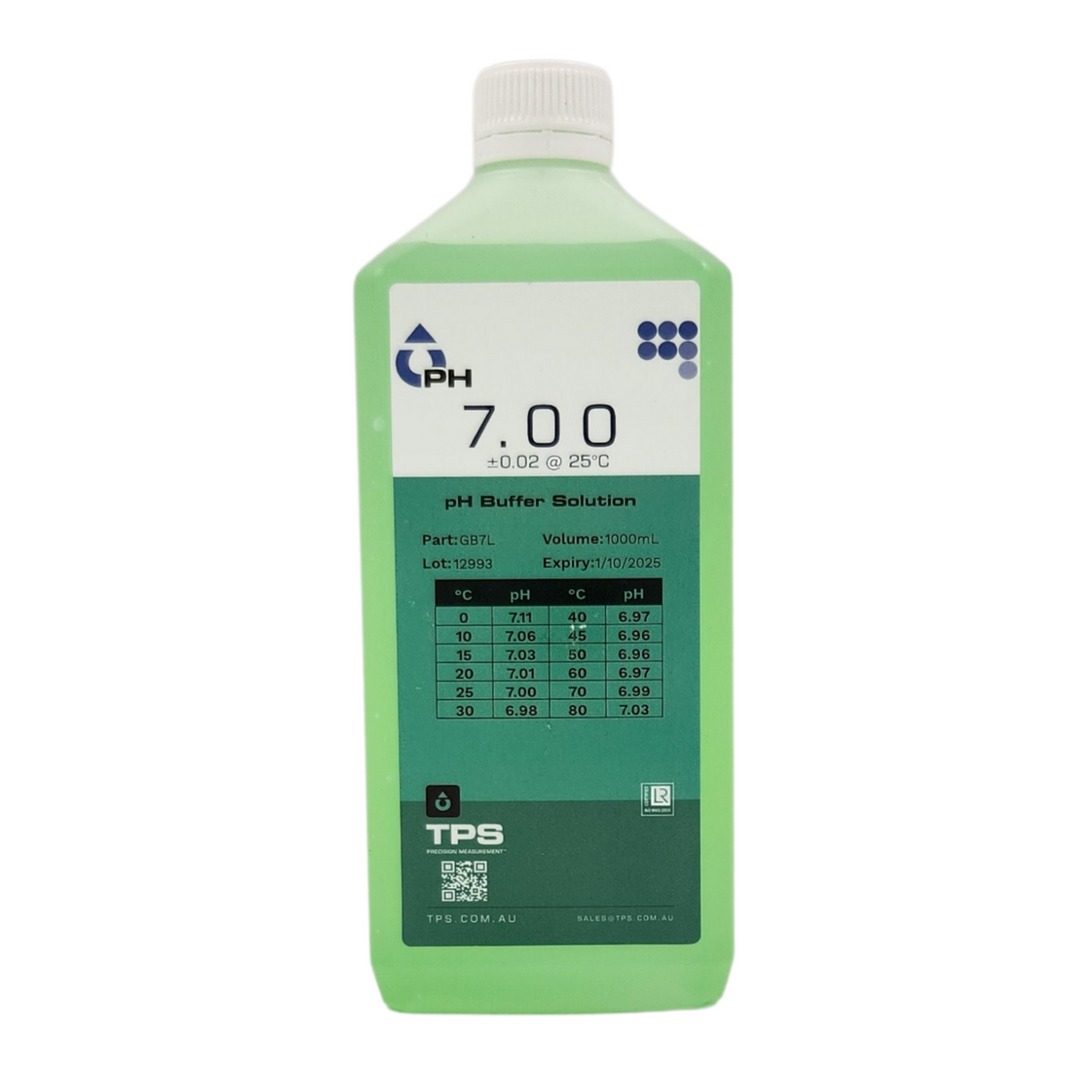 pH 7.00 Calibration buffer - 1 Litre – TPS - Tough. Accurate. Australian.
